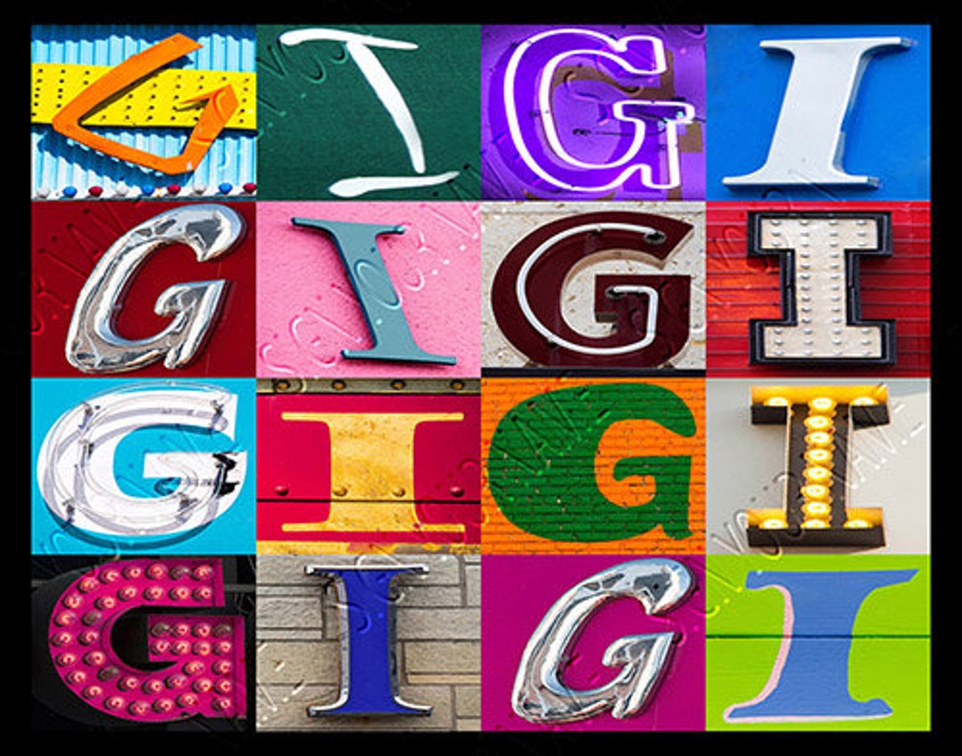 GIGI Personalized Poster Featuring Photos of Sign Letters; Typography ...