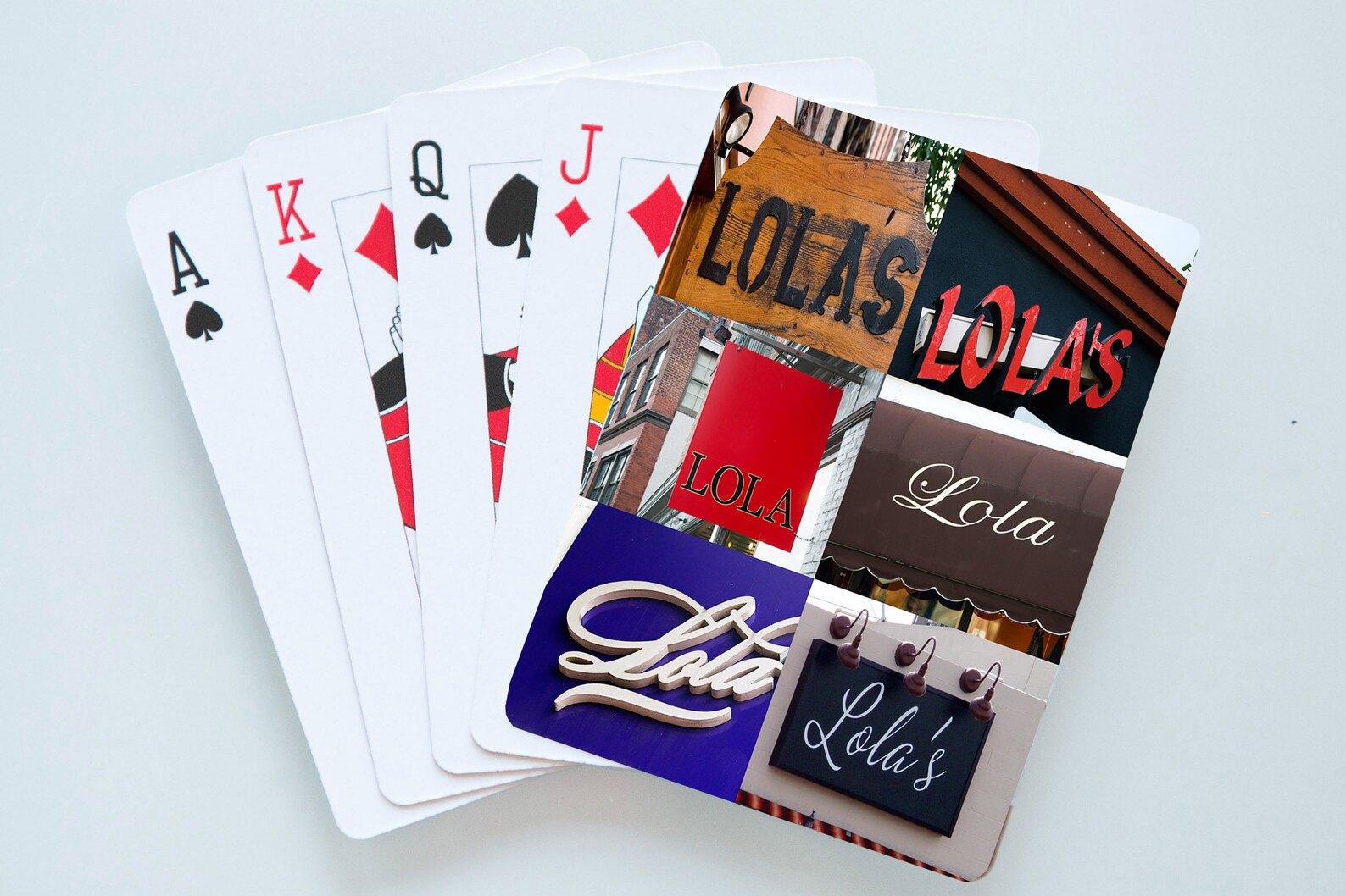 Custom Playing Cards Featuring the Name LOLA in Actual Sign - Etsy