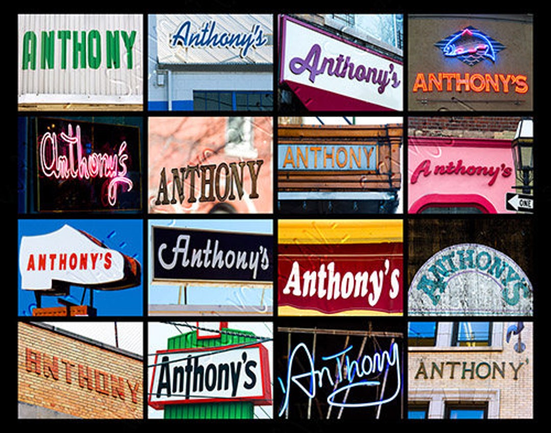 Personalized Poster Featuring ANTHONY Showcased in Photos of Signs; Art ...