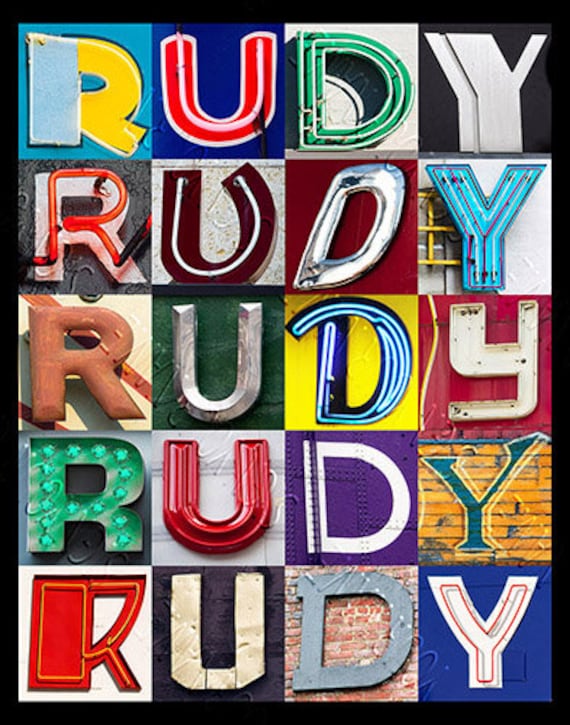 RUDY Personalized Poster Featuring Photos of Letters From | Etsy