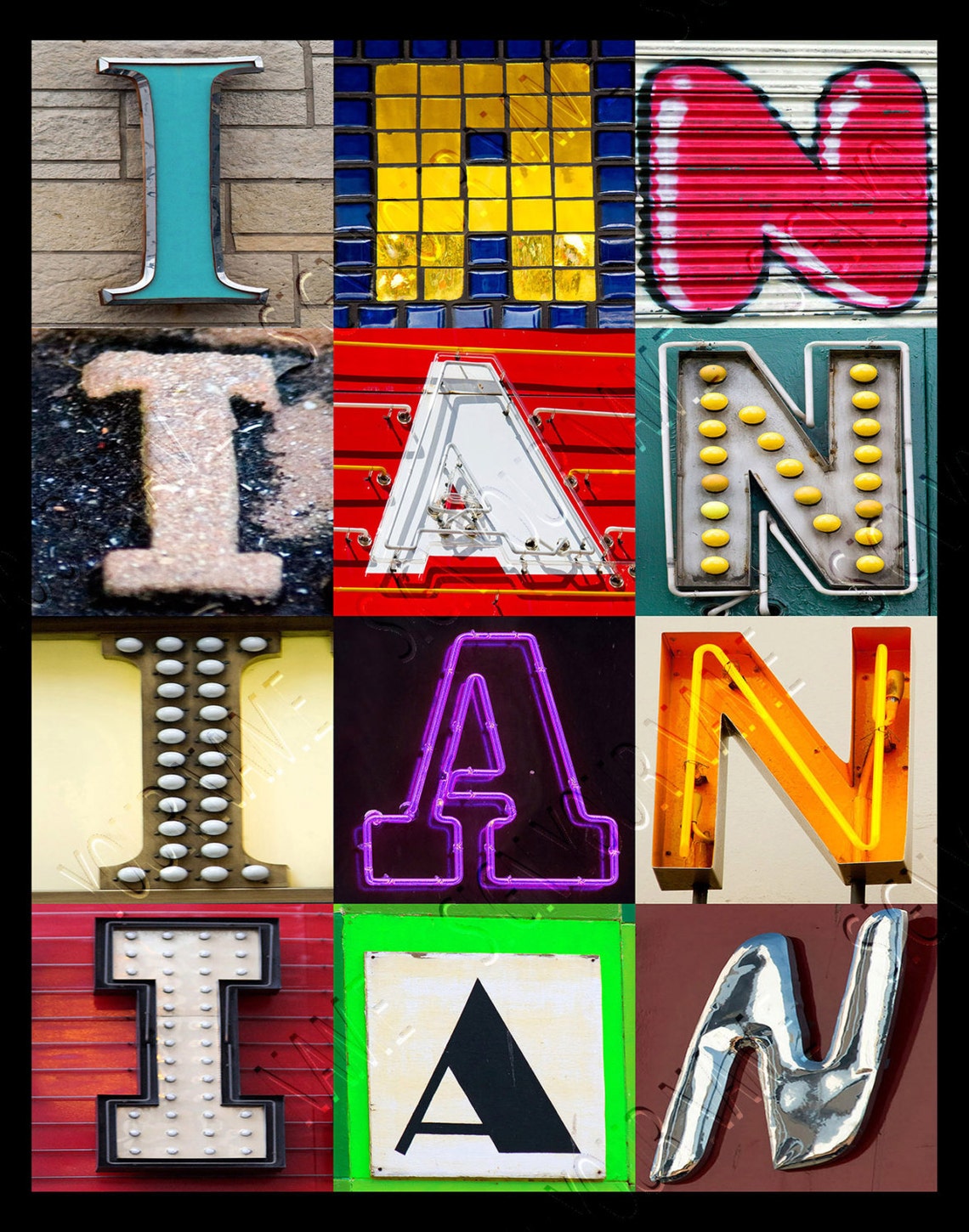 IAN Personalized Poster Featuring Photos of Alphabet Letters From Signs ...