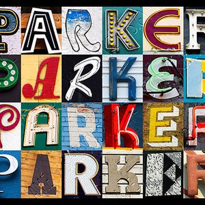 PARKER Personalized Poster Featuring Photos of Letters From Signs ...