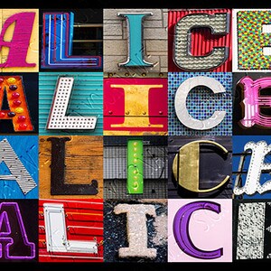 ALICE Personalized Poster Featuring Photos of Alphabet Letters From ...