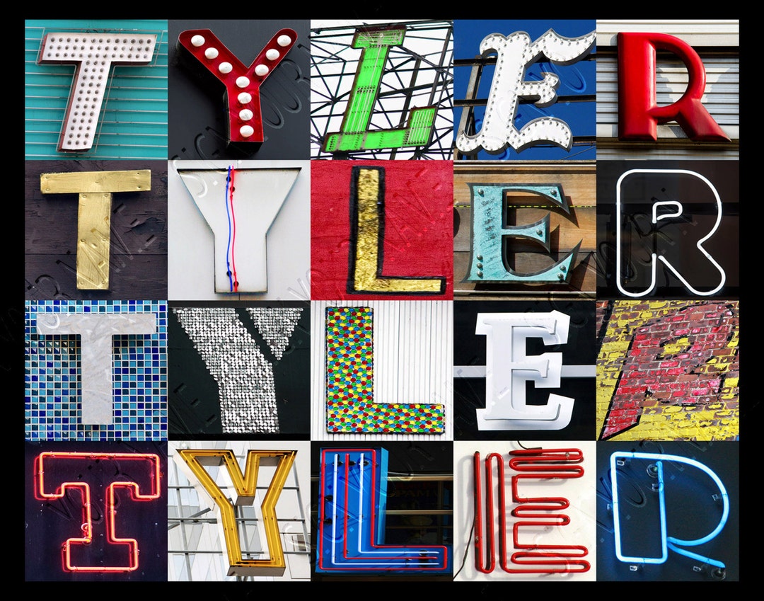 Personalized Poster Featuring TYLER in Photos of Alphabet Letters From ...