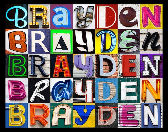 Personalized Poster featuring BRAYDEN showcased in photos of | Etsy