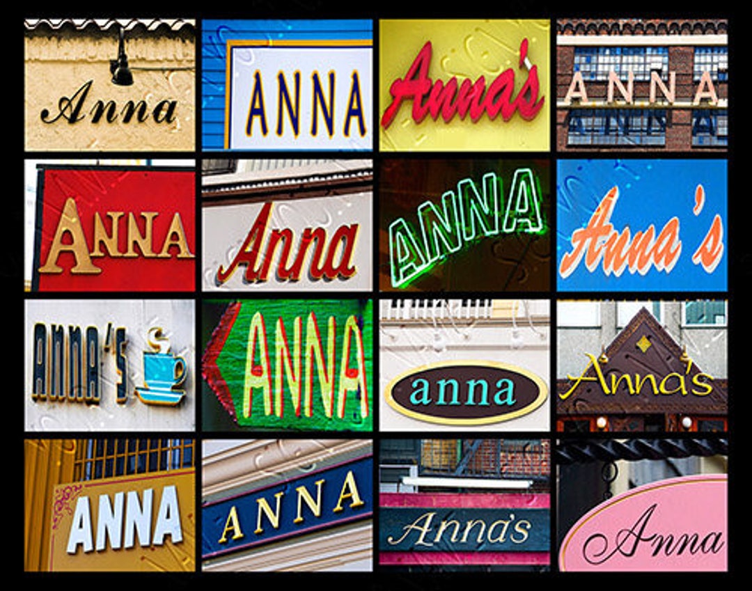 Personalized Poster Featuring ANNA Showcased in Photos of Actual Signs ...