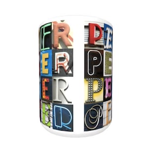 Personalized Coffee Mug Featuring the Name PETER in Sign Letter Photos ...