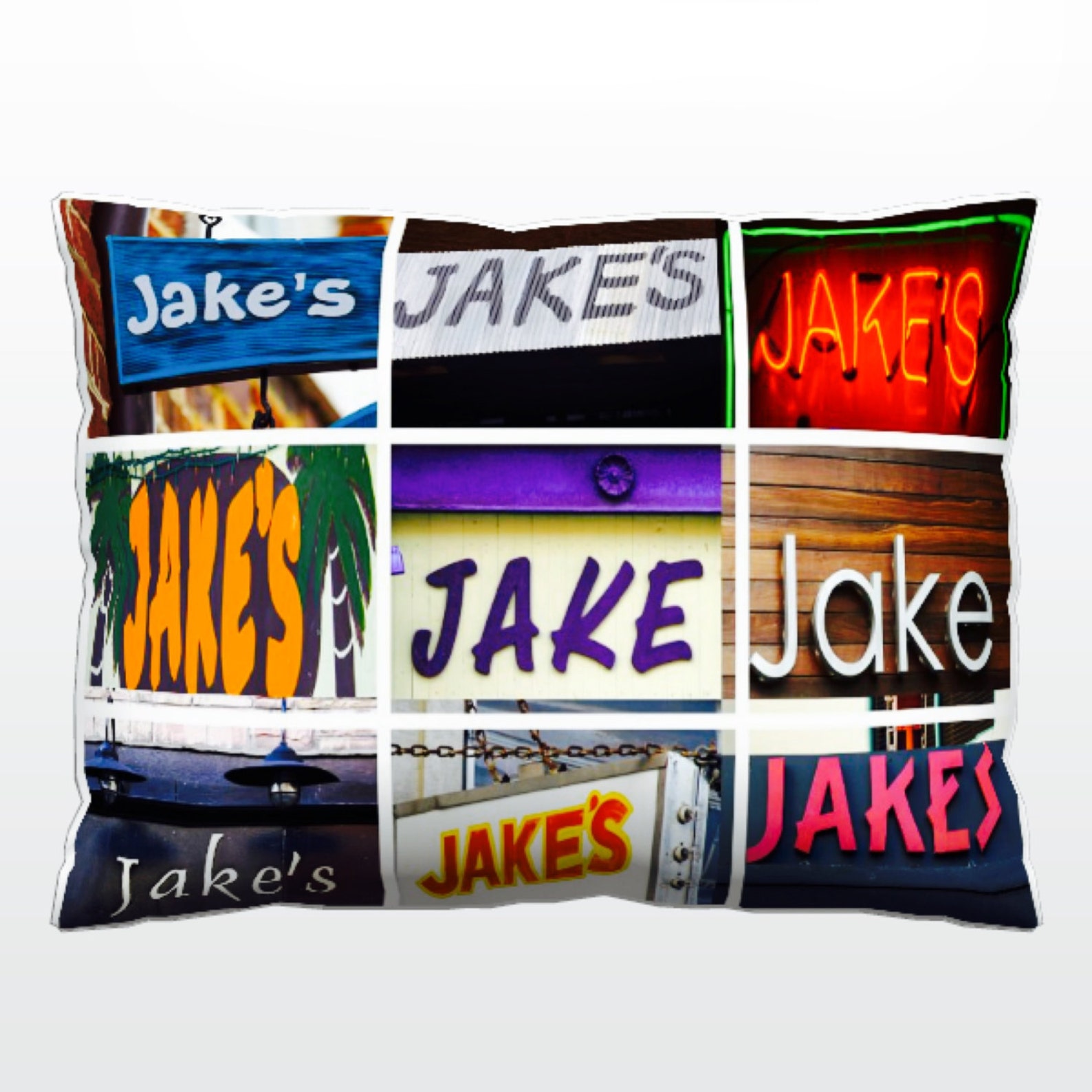Personalized Pillow Featuring the Name JAKE in Photos of - Etsy