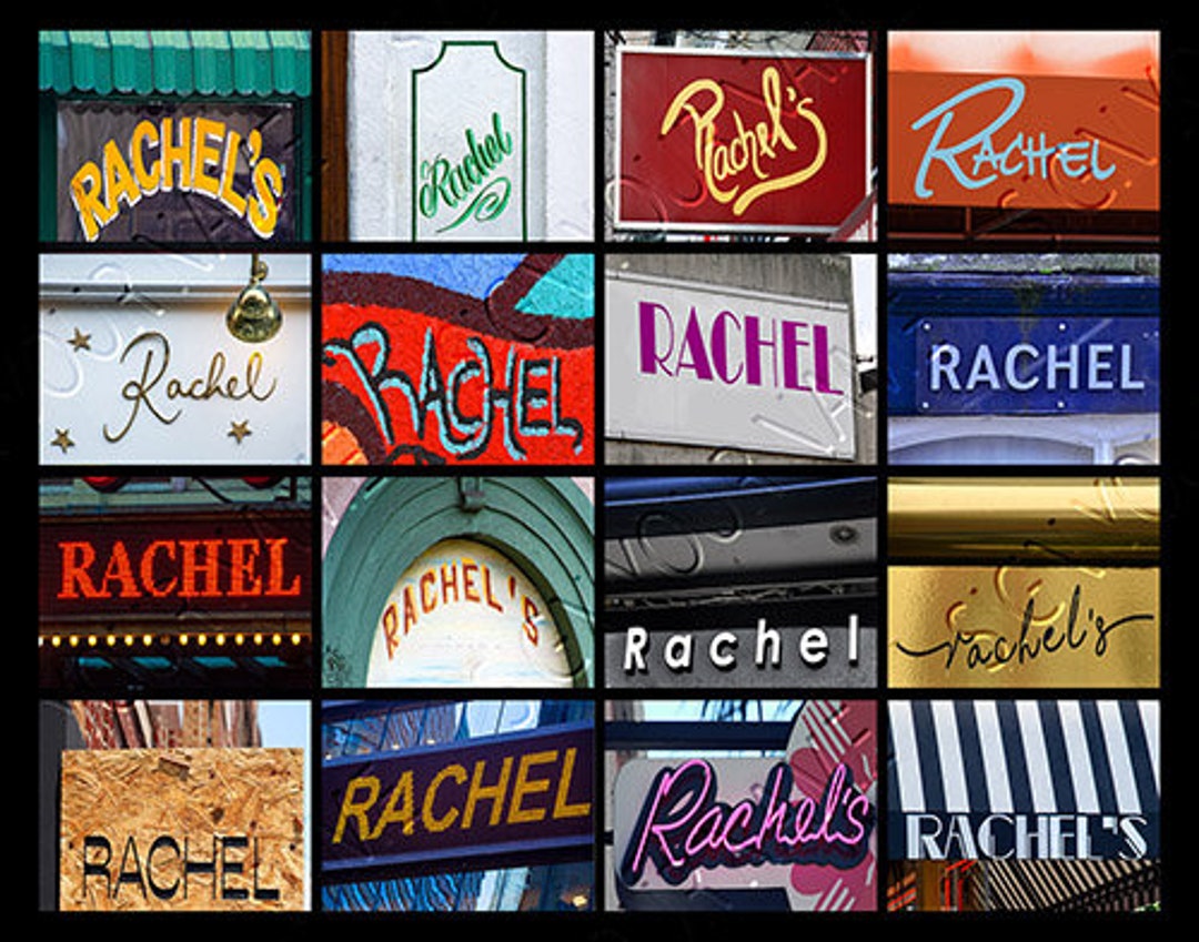 RACHEL Personalized Poster Featuring the Name Showcased in Photos of ...