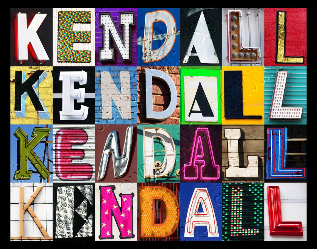 Personalized Poster Featuring KENDALL in Photos of Alphabet Letters ...
