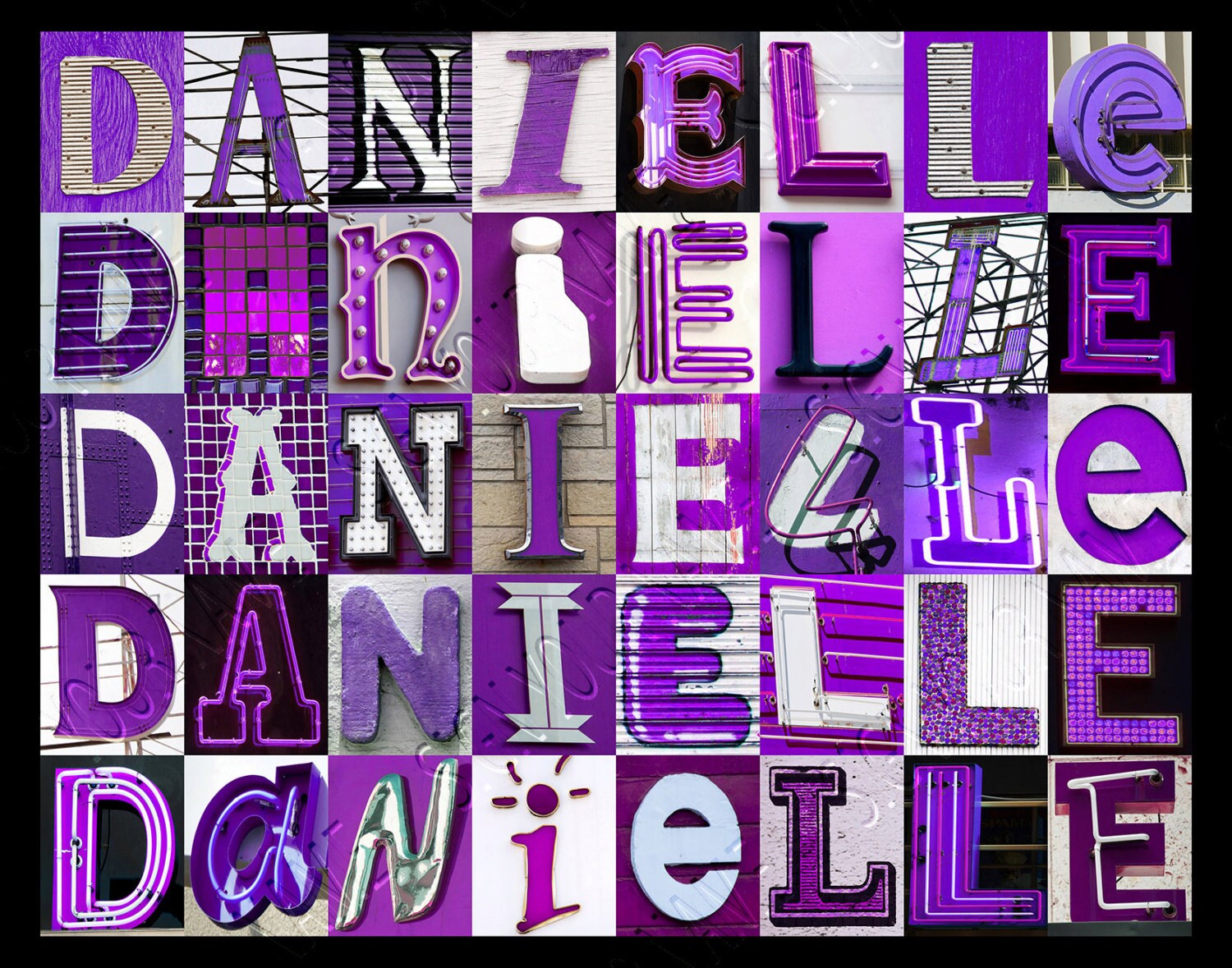 Personalized Poster featuring DANIELLE in photos of PURPLE | Etsy