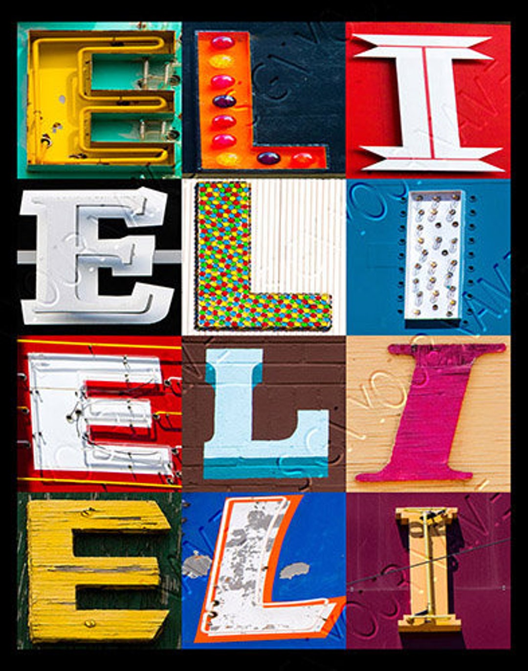 ELI Personalized Poster Featuring Photos of Letters From Actual Signs ...