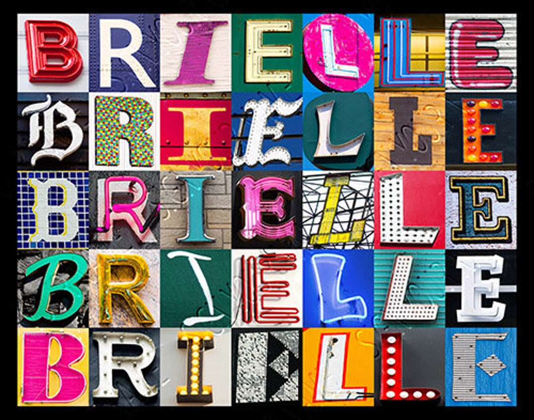 BRIELLE Personalized Poster Featuring Photos of Sign Letters ...