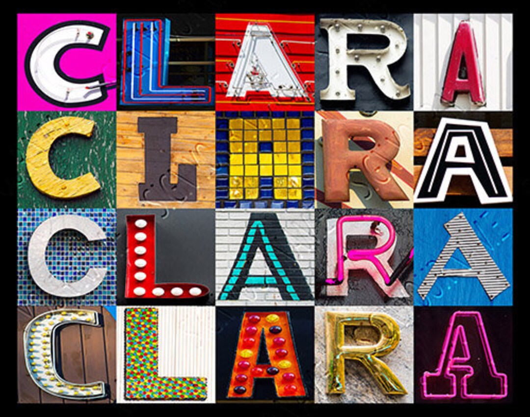 CLARA Personalized Poster Featuring Photos of Letters From Signs ...