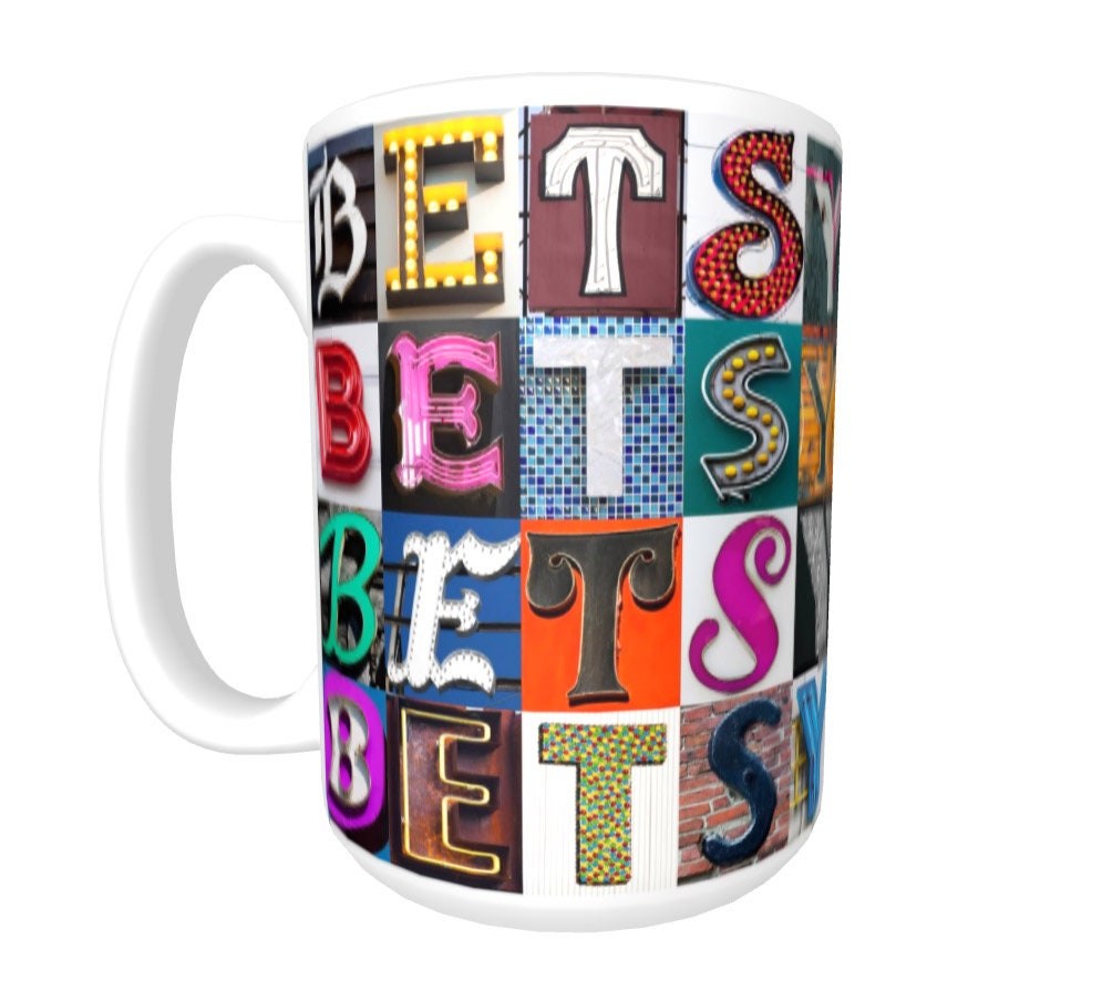 BETSY Personalized Coffee Mug featuring the name in sign | Etsy