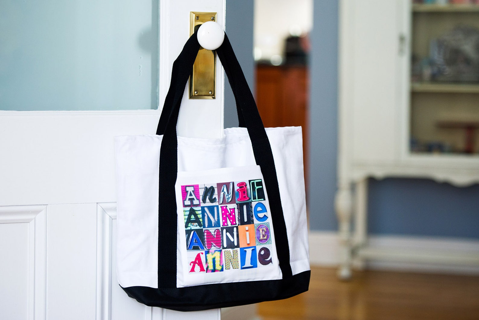 Custom Tote Bags Featuring ANY NAME in Photos of Alphabet Sign Letters ...