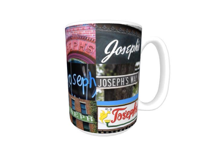 Personalized Coffee Mug Featuring the Name JOSEPH in Photos of Signs ...