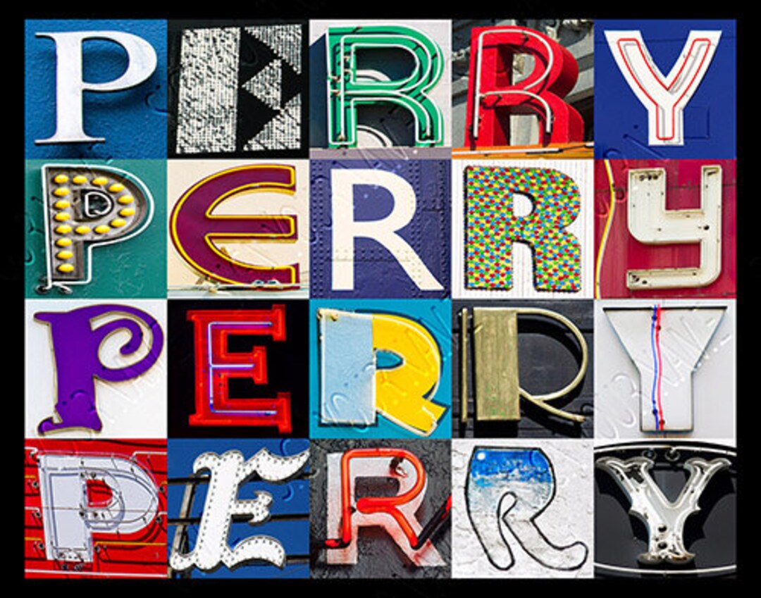 PERRY Personalized Poster Featuring Photos of Letters From Signs ...