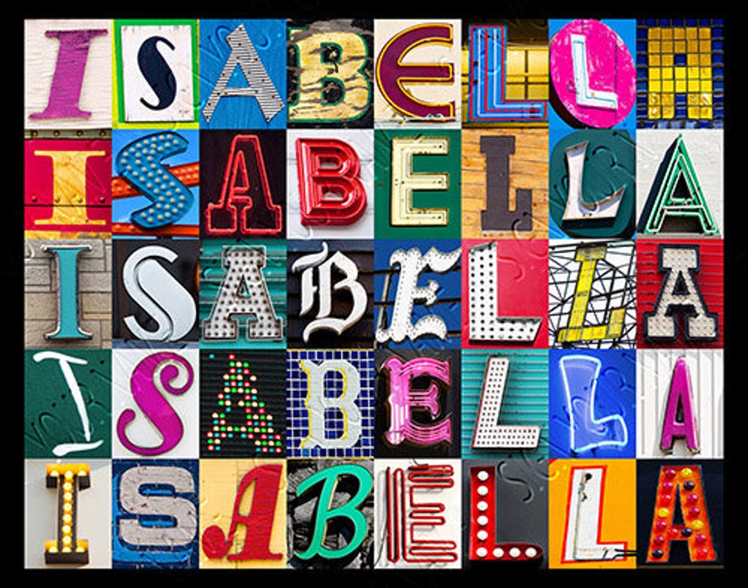 ISABELLA or ISABELA Personalized Poster Featuring Photos of Letters ...
