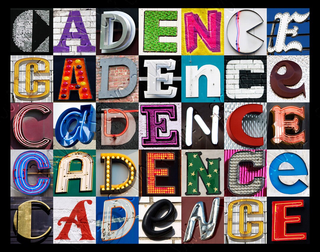 Personalized Poster Featuring CADENCE in Photos of Alphabet Letters ...