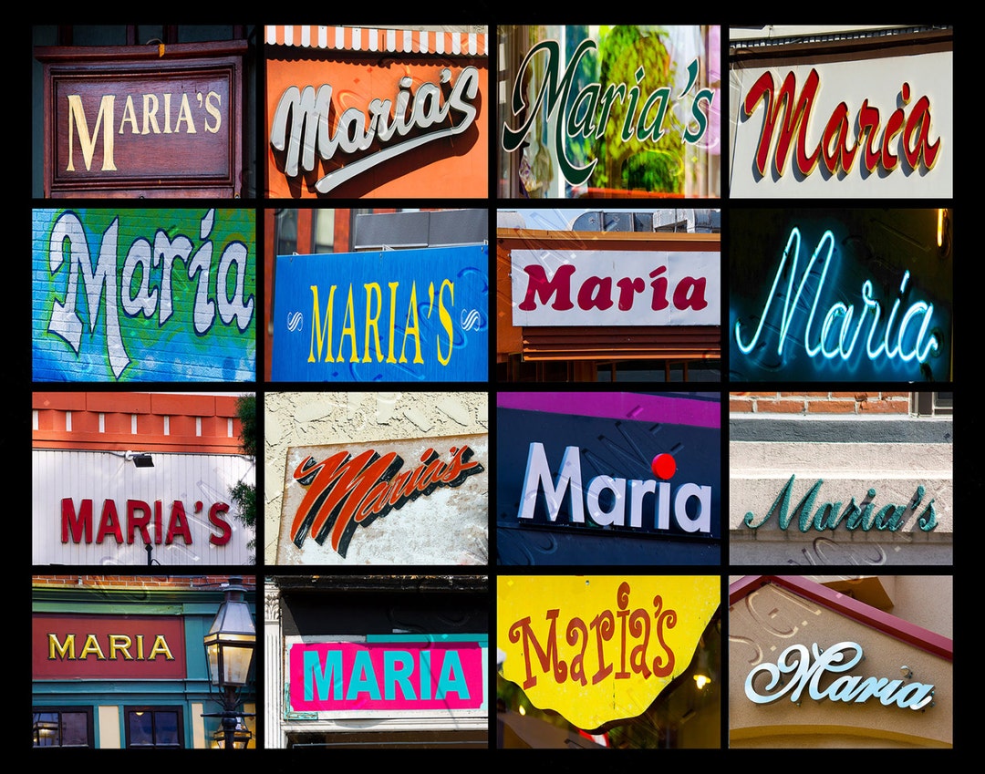 Personalized Poster Featuring MARIA Showcased in Photos of Actual Signs ...