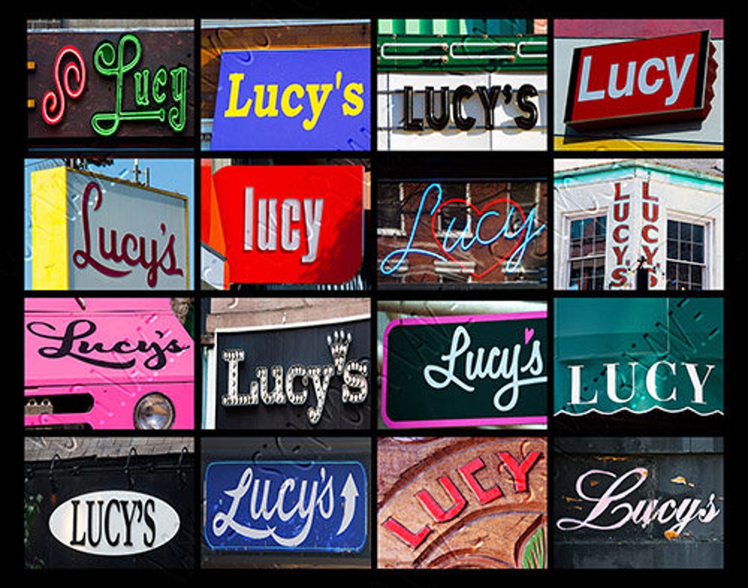 LUCY Personalized Poster Featuring Photos of Actual Signs; Art Print ...
