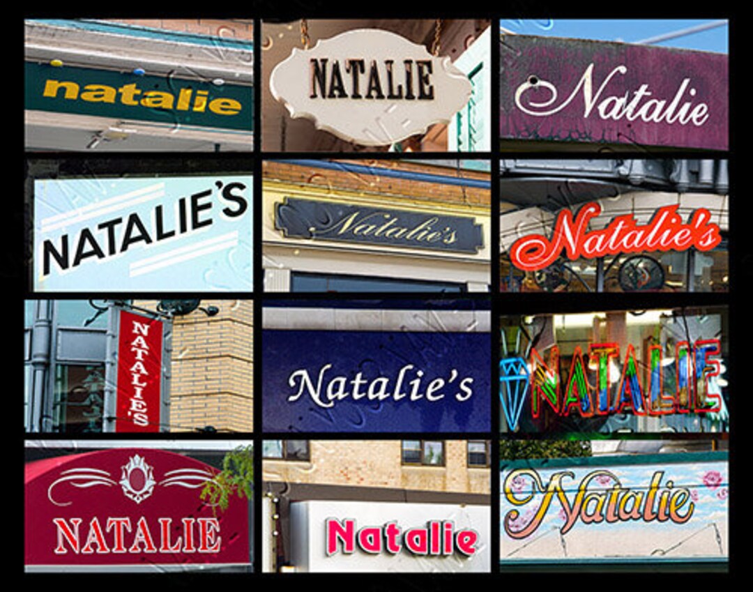 NATALIE Personalized Poster Featuring Photos of Actual Signs; Art Print ...