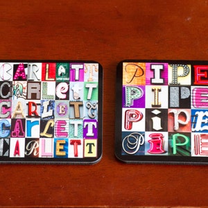 Personalized Coasters Featuring ANY NAME in Alphabet Sign Letters ...