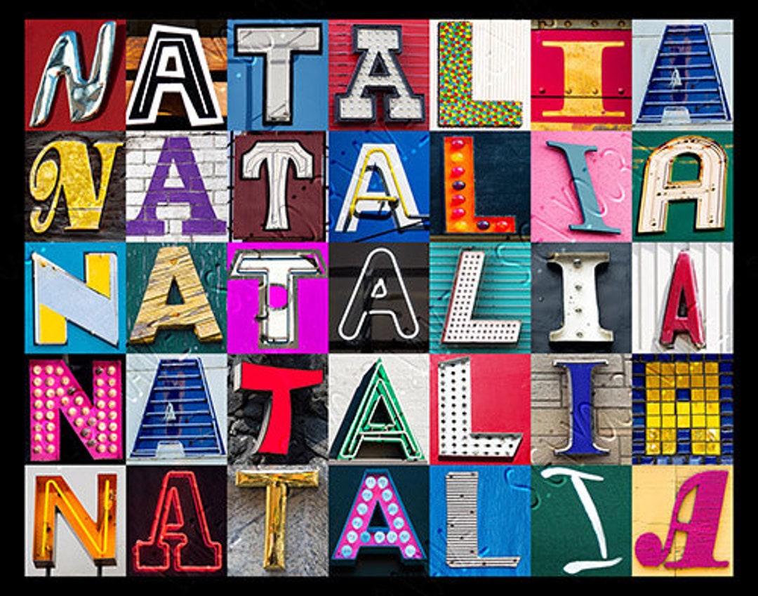 NATALIA Personalized Poster Featuring Photos of Sign Letters ...