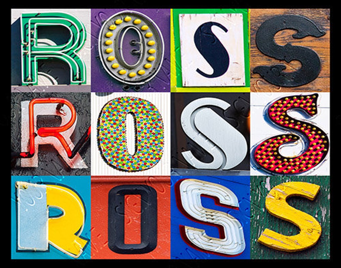 Personalized Poster Featuring ROSS in Photos of Alphabet Letters From ...