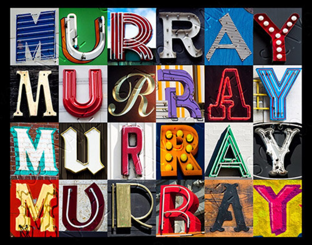 MURRAY Personalized Poster Featuring Photos of Letters From Signs ...