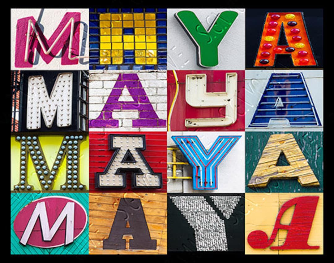 MAYA Personalized Poster Featuring Photos of Letters From Signs ...
