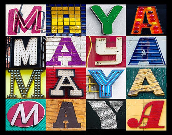 MAYA Personalized Poster Featuring Photos of Letters From | Etsy