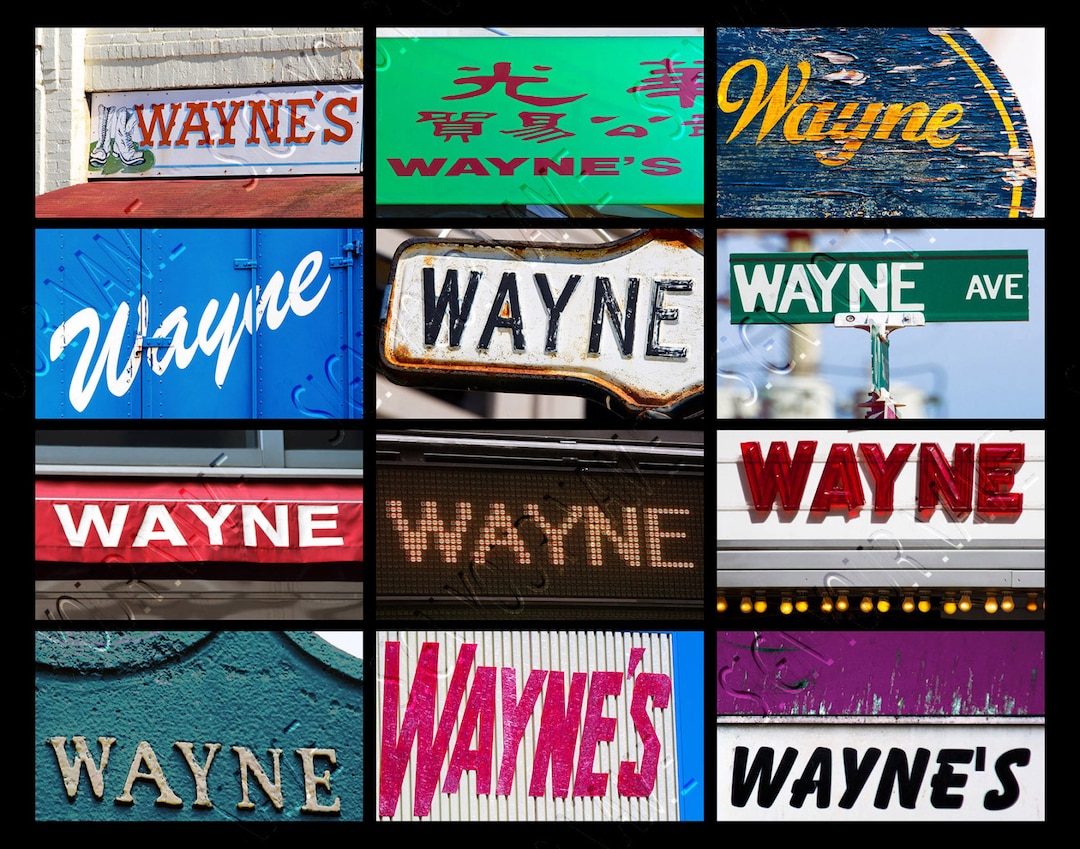 Personalized Poster Featuring WAYNE Showcased in Photos of Signs; Art ...
