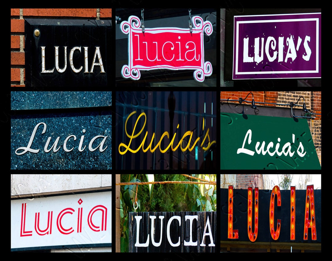 Personalized Poster Featuring the Name LUCIA Showcased in Actual Sign ...