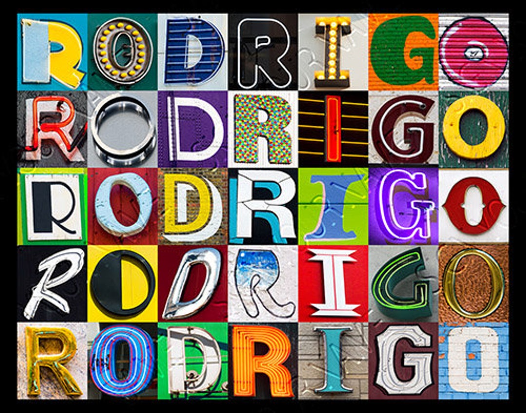 RODRIGO Personalized Poster Featuring Photos of Alphabet Letters From ...