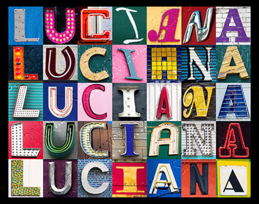 LUCIANA Personalized Poster Featuring Photos of Sign Letters ...