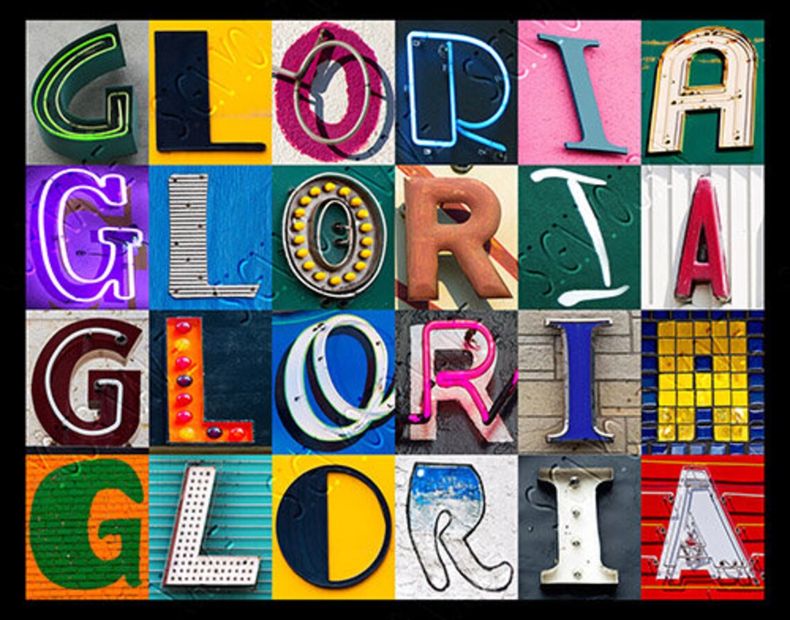 GLORIA Personalized Poster Featuring Photos of Letters From Signs ...