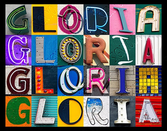 GLORIA Personalized Poster Featuring Photos of Letters From - Etsy