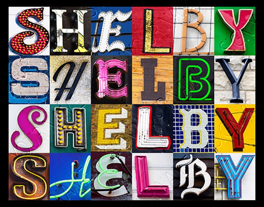 SHELBY Personalized Poster Featuring Photos of Letters From Signs ...
