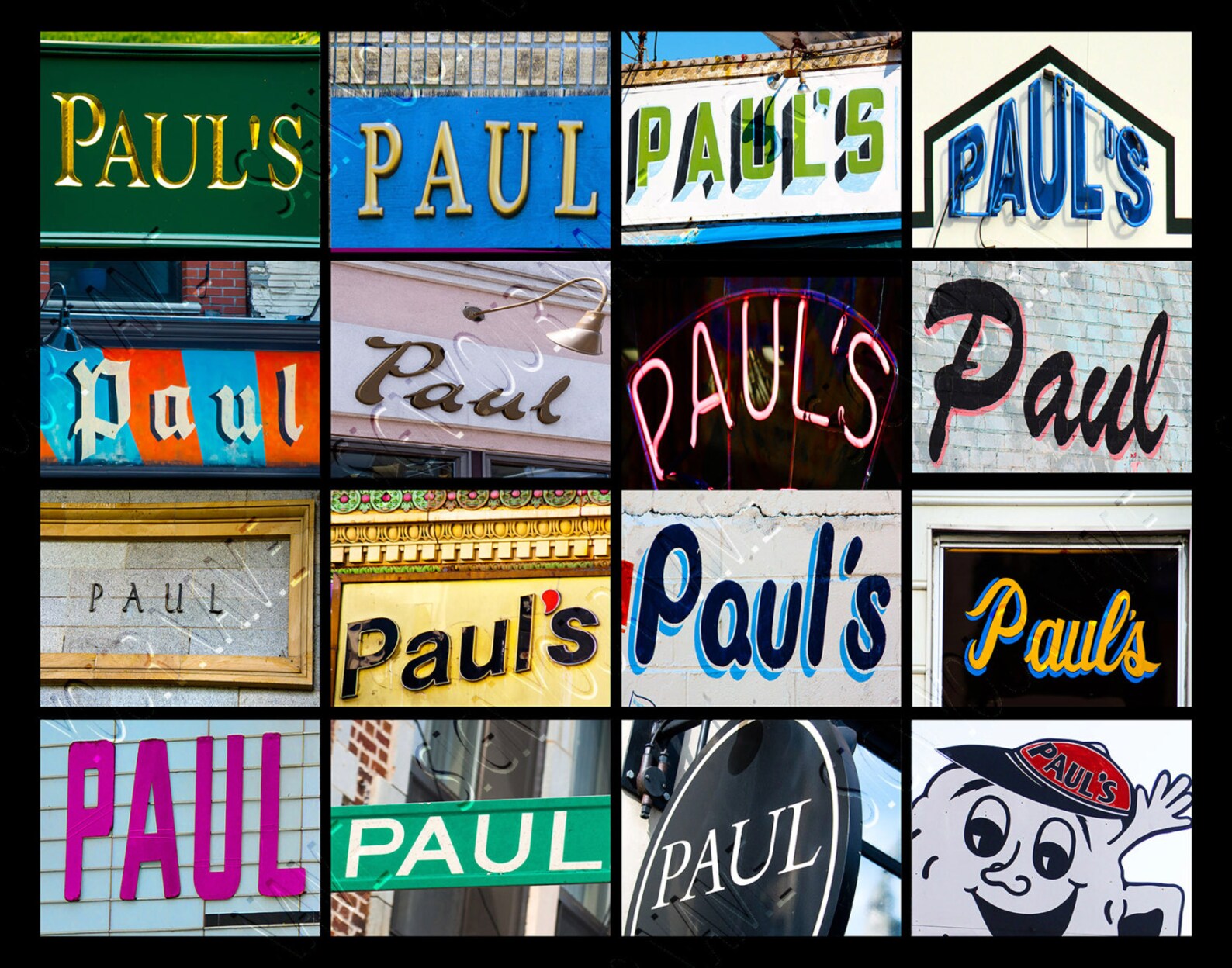 Personalized Poster Featuring PAUL Showcased in Photos of Actual Signs ...