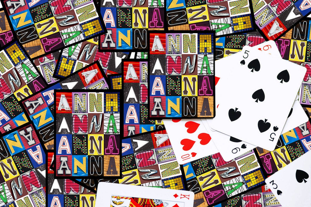 Personalized Playing Cards Featuring the Name ANNA in Letters From Photos of Actual Signs; Deck ...