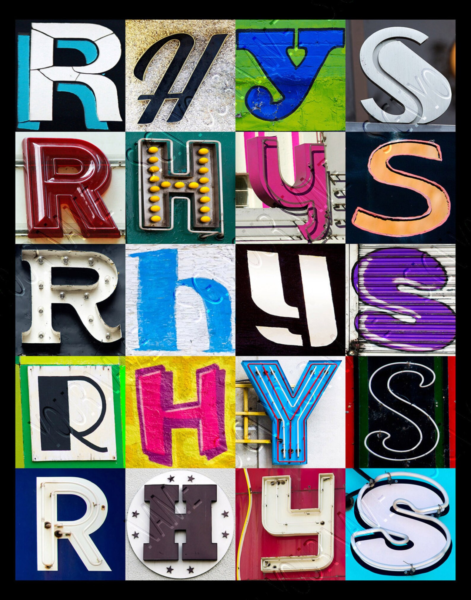 RHYS Personalized Poster featuring photos of letters from | Etsy