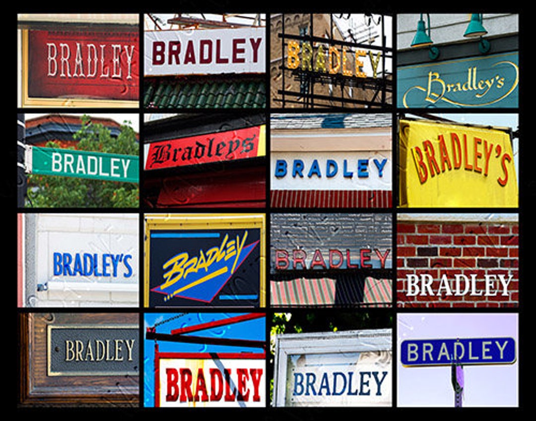 Personalized Poster Featuring BRADLEY Showcased in Photos of Signs; Art ...