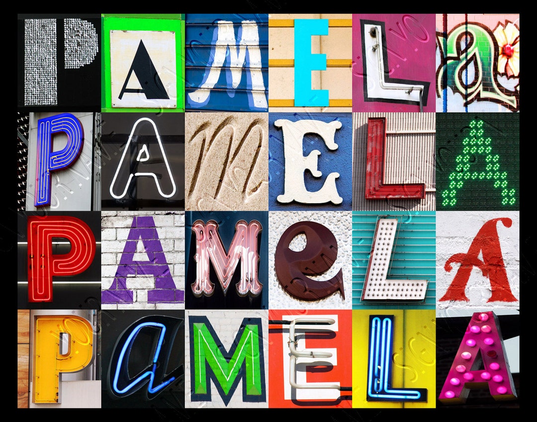 Personalized Poster Featuring PAMELA in Photos of Alphabet Letters From ...