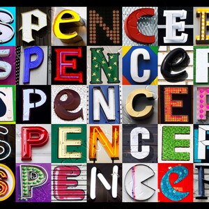 SPENCER Personalized Poster Featuring Photos of Sign Letters ...