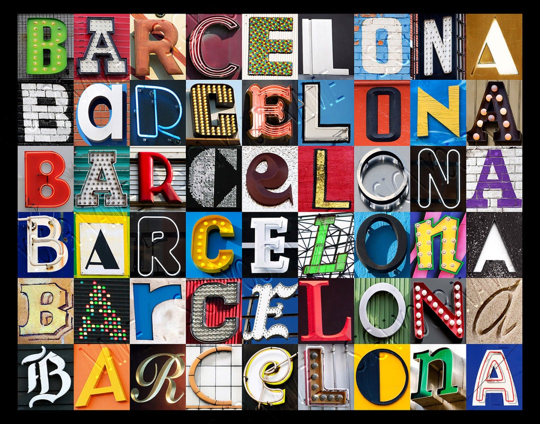 Personalized Poster Featuring BARCELONA Showcased in Photos of Sign ...