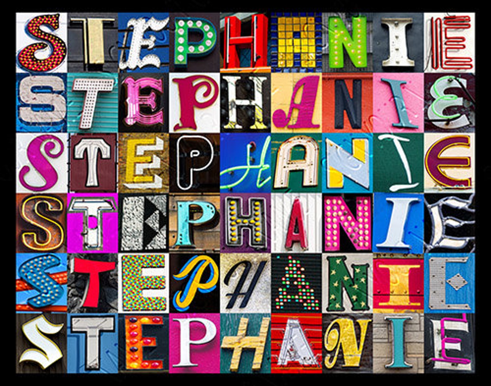 STEPHANIE Personalized Poster Featuring Photos of Alphabet Sign Letters ...