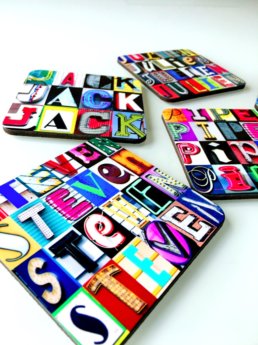 Personalized Coasters Featuring ANY NAME in Alphabet Sign Letters ...