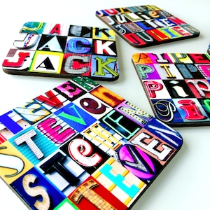 Personalized Coasters Featuring ANY NAME in Alphabet Sign Letters ...
